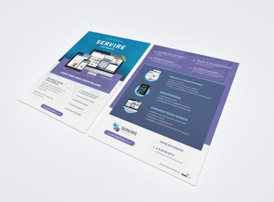 Folheto para Servire Software de Limeira. Criação Agência INpulso de Design